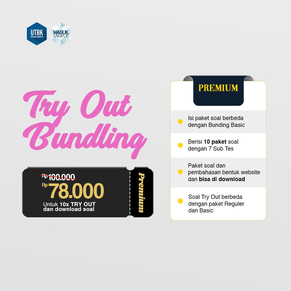 Daftar Try Out UTBK SNBT Masukkampus - MasukKampus Platform