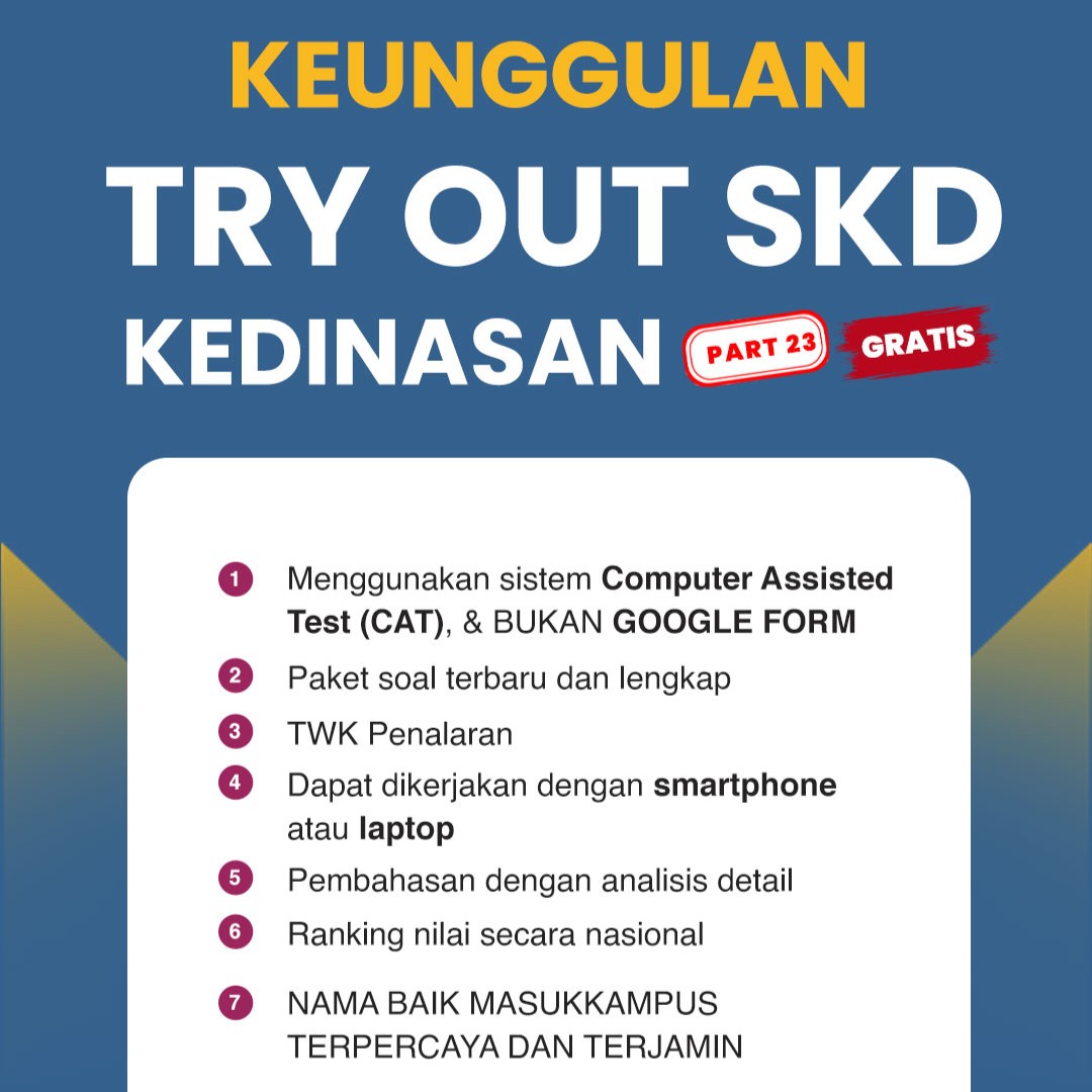 Daftar Try Out SKD Kedinasan Masukkampus - MasukKampus Platform